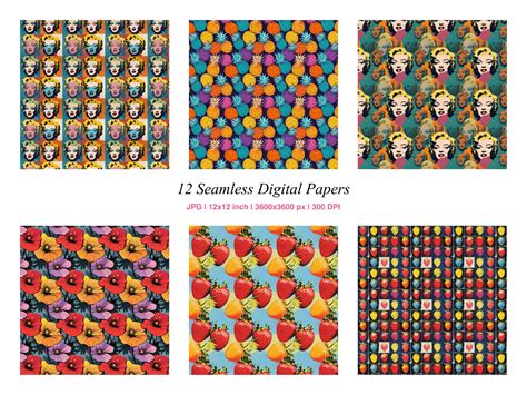 Andy Warhol Inspired Seamless Patterns Pastel Color Seamless Pattern