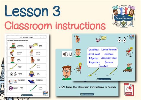 Year 3 French Classroom Instructions Lesson 3 Grammarsaurus