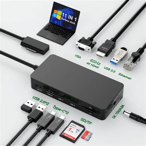 New Microsoft Surface Dock 11 In 1 Surface Docking Station With 4k 60hz Hdmi Vga Ethernet Usb C