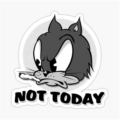 Not Today Retro Bad Ass Cat Sticker For Sale By Doperetroswag