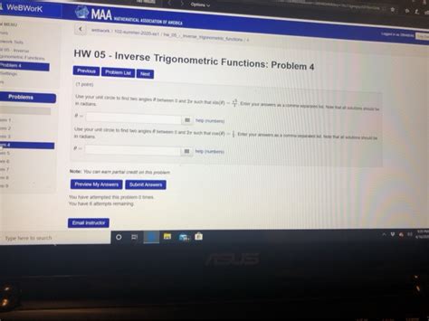 Solved Webwork Options Maa Mathematical Association Of