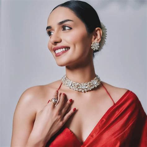 Manushi Chhillar Exudes Desi Elegance In Red Silk Handwoven Saree See Pics Latest News