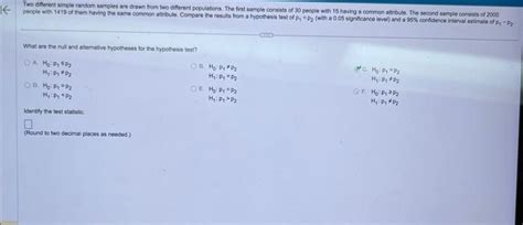Solved Can You Find The T Statistic P Value And To Fail To