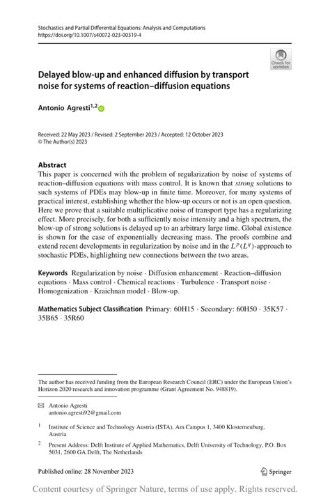 Pdf Delayed Blow Up And Enhanced Diffusion By Transport Noise For