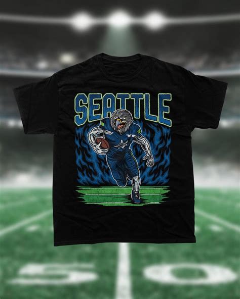 Seattle Football Shirt Seahawks Bootleg Shirt Retro Graphic Shirt