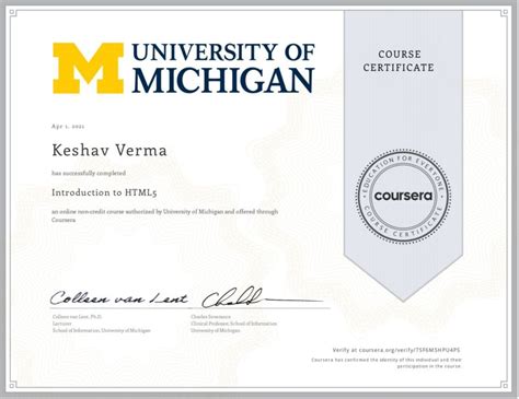 Coursera Html Course Certificate Keshav Verma