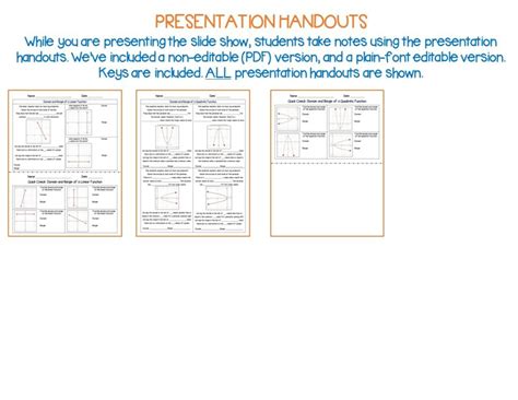 Domain And Range Algebra Interactive Note Taking Activities Made By Teachers