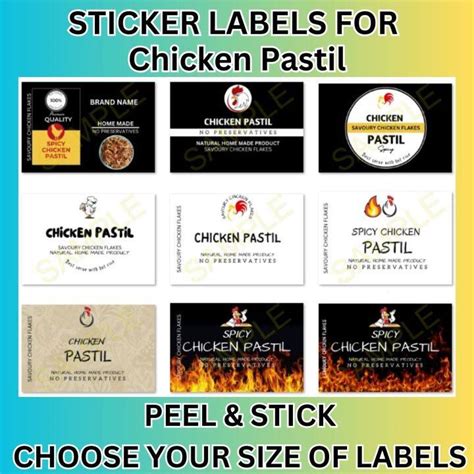 Chicken Pastil Sticker Labels Peel And Stick Lazada Ph