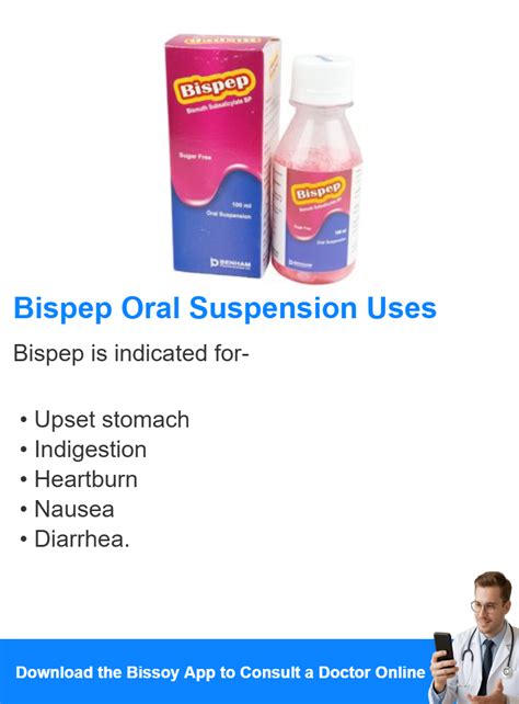 Bispep Oral Suspension 87 5 Mg 5 Ml Uses Dosage Side Effects Bissoy