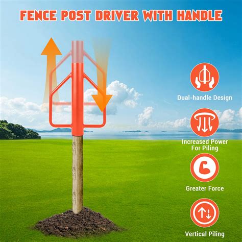 T Post Driver With Handles Heavy Duty Fence Post Driver Post Pounder