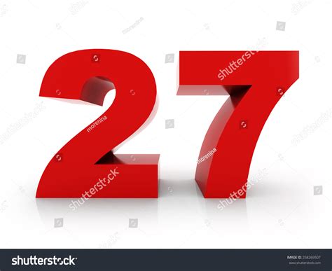 27 3d Illustration Red Twenty Seven Over 645 Royalty Free Licensable