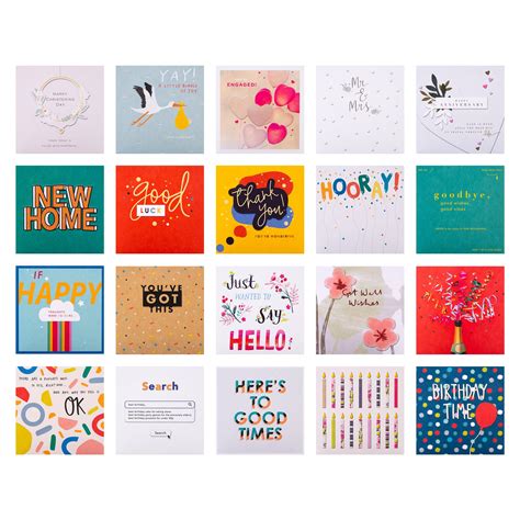 Assorted Cards Multipack Of 20 In 20 Contemporary Designs Hallmark