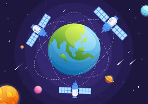 Satellites Around Earth Illustration Free Download Network