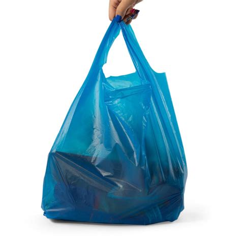 11x17x21 Blue Recycled Vest Carrier Bags 22 L Pack Uk