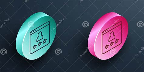 Isometric Line Consumer Or Customer Product Rating Icon Isolated On