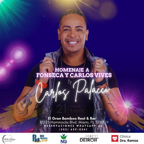 Carlos Palacci Homenaje A Fonseca Y Carlos Vives Tickets Boletos Gran Bamboo Restaurant
