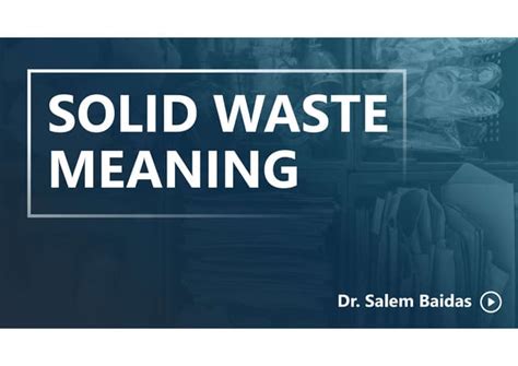 Solid Waste Meaning Pdf