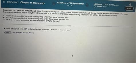 Solved E Homework Chapter 16 Homework Question 4 P16 5