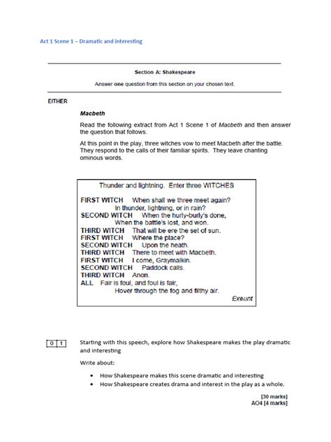 Macbeth Questions With At This Point196171586 Pdf Macbeth