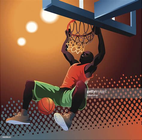 Cartoon Basketball Players Dunking