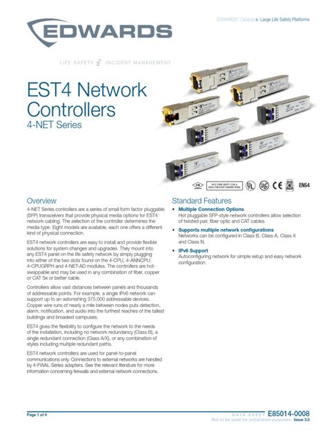 E85014 0008 Est4 Network Controllers Pdf