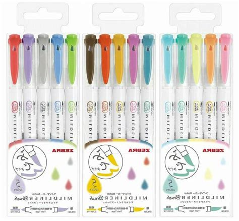 2019 New Zebra Mildliner Brush Pen Set Double