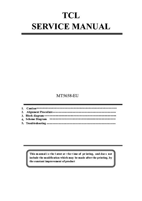 Tcl U65s9906 Chassis Mt5658 Eu Sm Service Manual Download Schematics