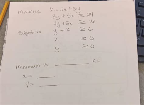 Solved Minimize Subject To Minimum Is