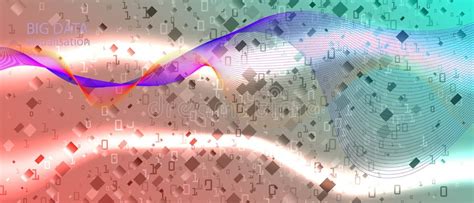 Big Data Cyber Vector Background Fractal Fluid Glow Blue Purple Pink