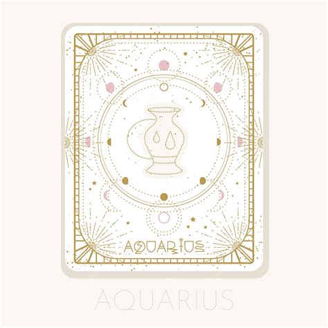 Знак зодиака Водолей карта Астрологический символ гороскопа с фазами ...
