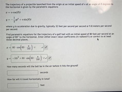 Solved The Trajectory Of A Projectile Launched From The Chegg