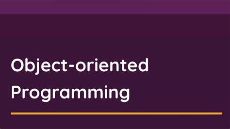 10 Object Oriented Programming A Quick Primer Youtube