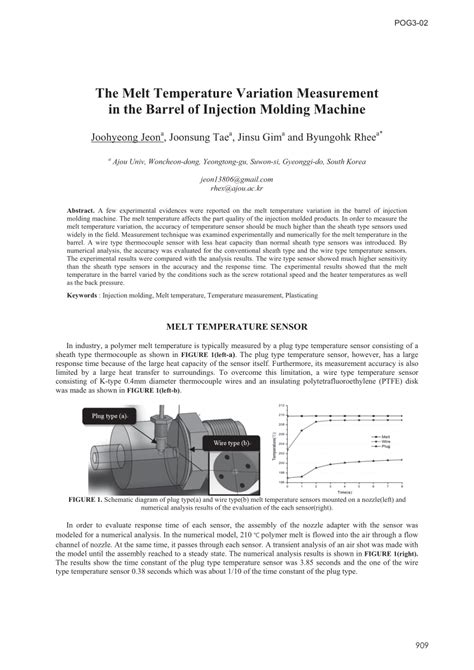 Pdf The Melt Temperature Variation Measurement In The Barrel Of Injection Molding Machine
