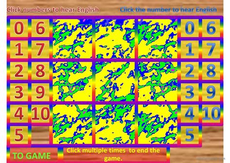 Numbers 0 To 10 Tic Toe Match Th English Esl Powerpoints
