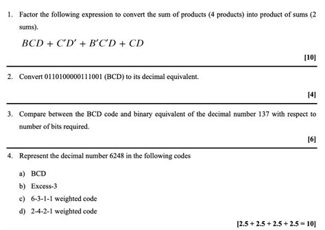 solved 1 factor the following expression to convert the sum