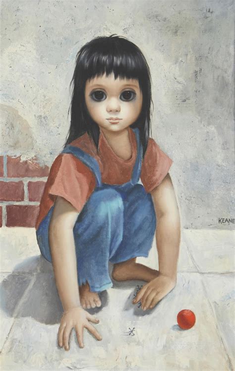 At Auction Margaret Keane Margaret Keane 1927 2022 Girl Playing Jacks Circa 1965