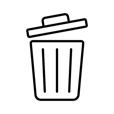 Plantilla De Diseño Vectorial De Icono De Papelera En Fondo Blanco