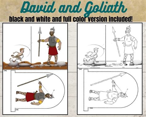 David And Goliath Printable Sunday School Craft Bible Story Activity