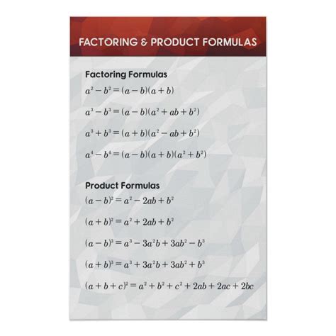 Factoring And Product Polynomials Math Poster Math Poster Math