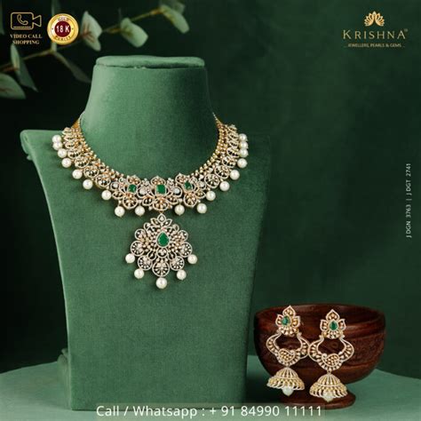 Diamond Necklace Sets By Krishna Jewellers Pearls And Gems Indian