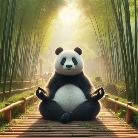 Cute Panda Warrior Premium Ai Generated Image