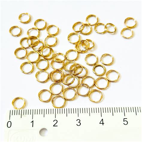 Tiny Key Split Rings 6mm Gold 50 Pack Fabric8