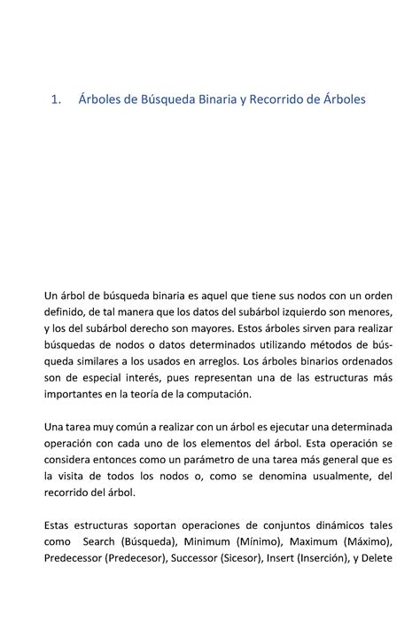 Arboles De Busqueda Binaria 1 Árboles De Búsqueda Binaria Y Recorrido De Árboles Un árbol De