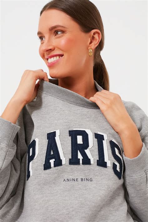 Grey Melange Paris Tyler Sweatshirt Anine Bing Global Fashion