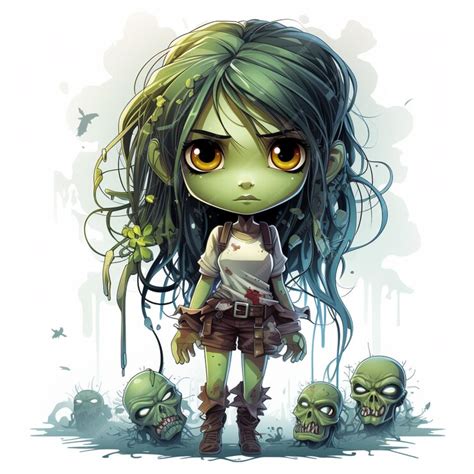 Premium Ai Image Anime Zombie Girl With A Scyther And A Bunch Of