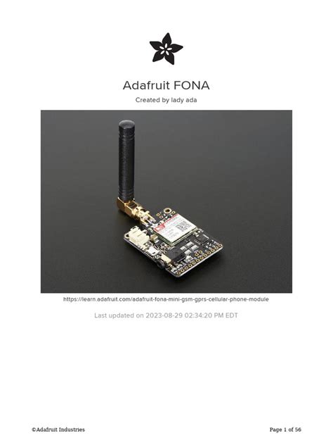 Adafruit Fona Mini Gsm Gprs Cellular Phone Module 765052 Download