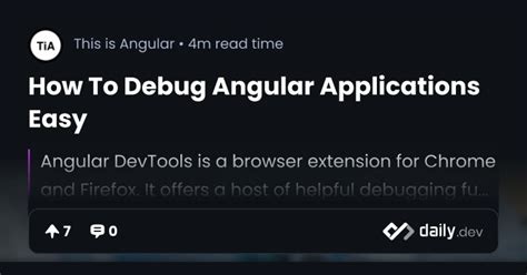 Bezael P On Linkedin How To Debug Angular Applications Easy Dailydev
