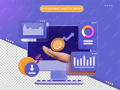 Premium Psd Investment Analytic Report 3d Illustration