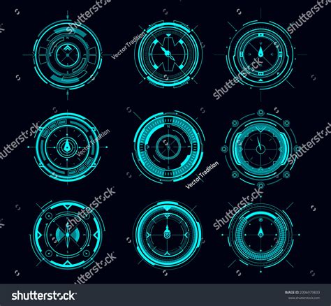 Hud Compass Aim Control Panel Vector Stock Vector Royalty Free 2006979833 Shutterstock