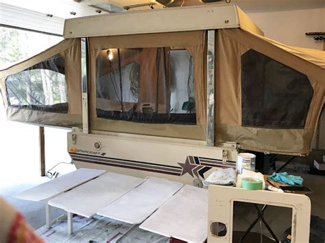 Vintage Camper Refurbished Tent Trailer Remodel Popup Camper Remodel